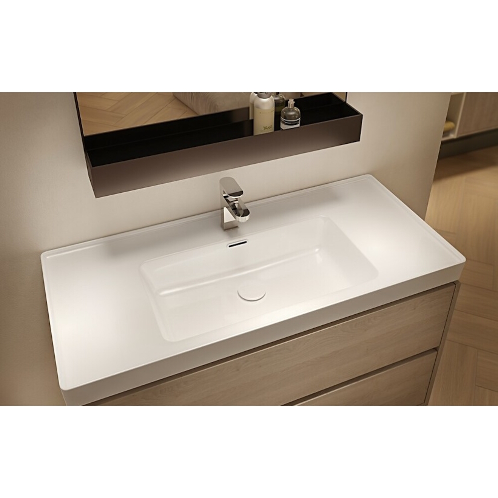 CERSANIT CREA 100 Waschtischschrank mit Waschbecken Eiche S801-290 ...